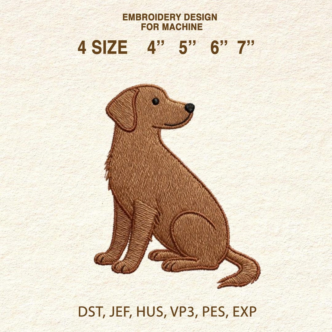 Labrador Dog Embroidery | Pet Machine Design File - Etsy