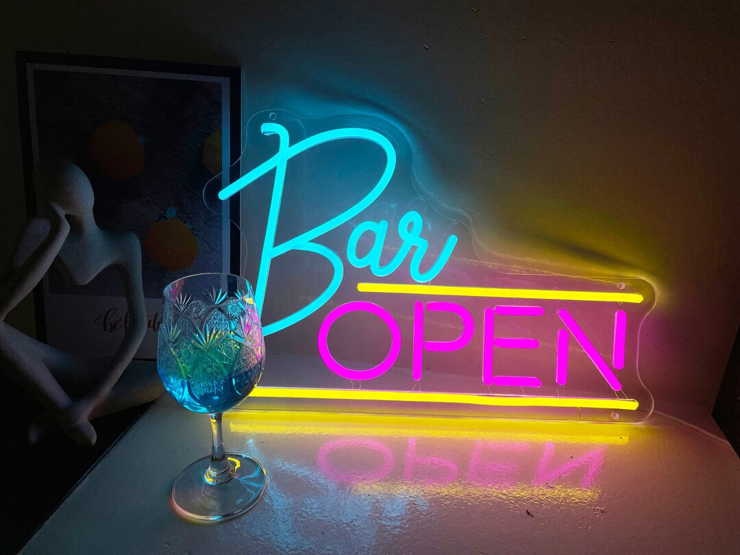 Bar Open Sign Home Bar Neon Sign Open Neon Led Light Bar - Etsy