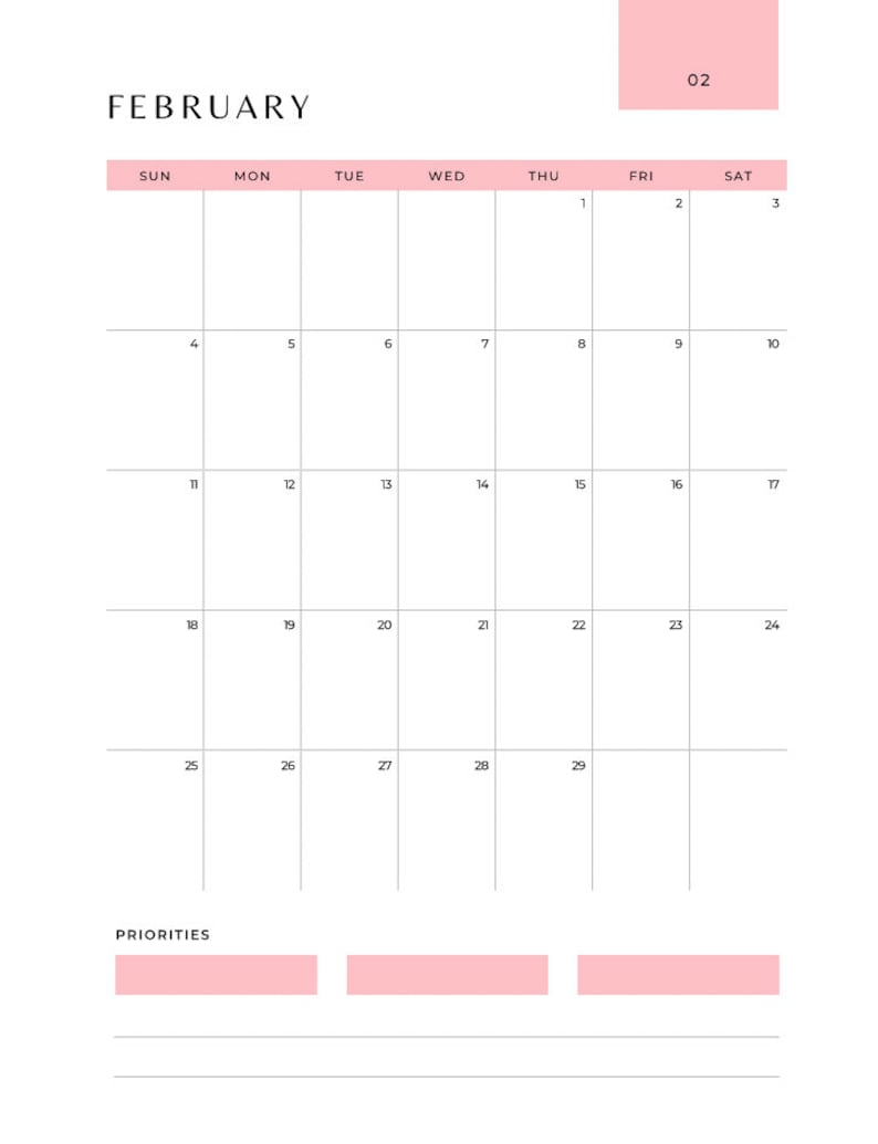 2024 Monthly Calendar Editable Printable Planner, Monthly Overview ...