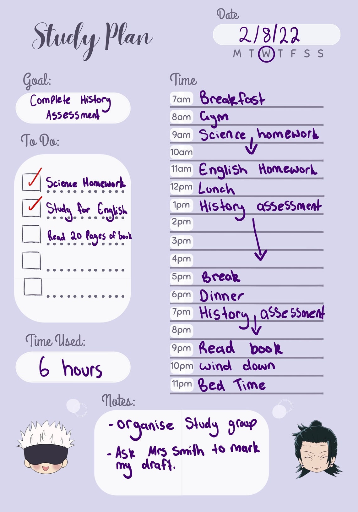 Jujutsu Kaisen Study Plan - Etsy