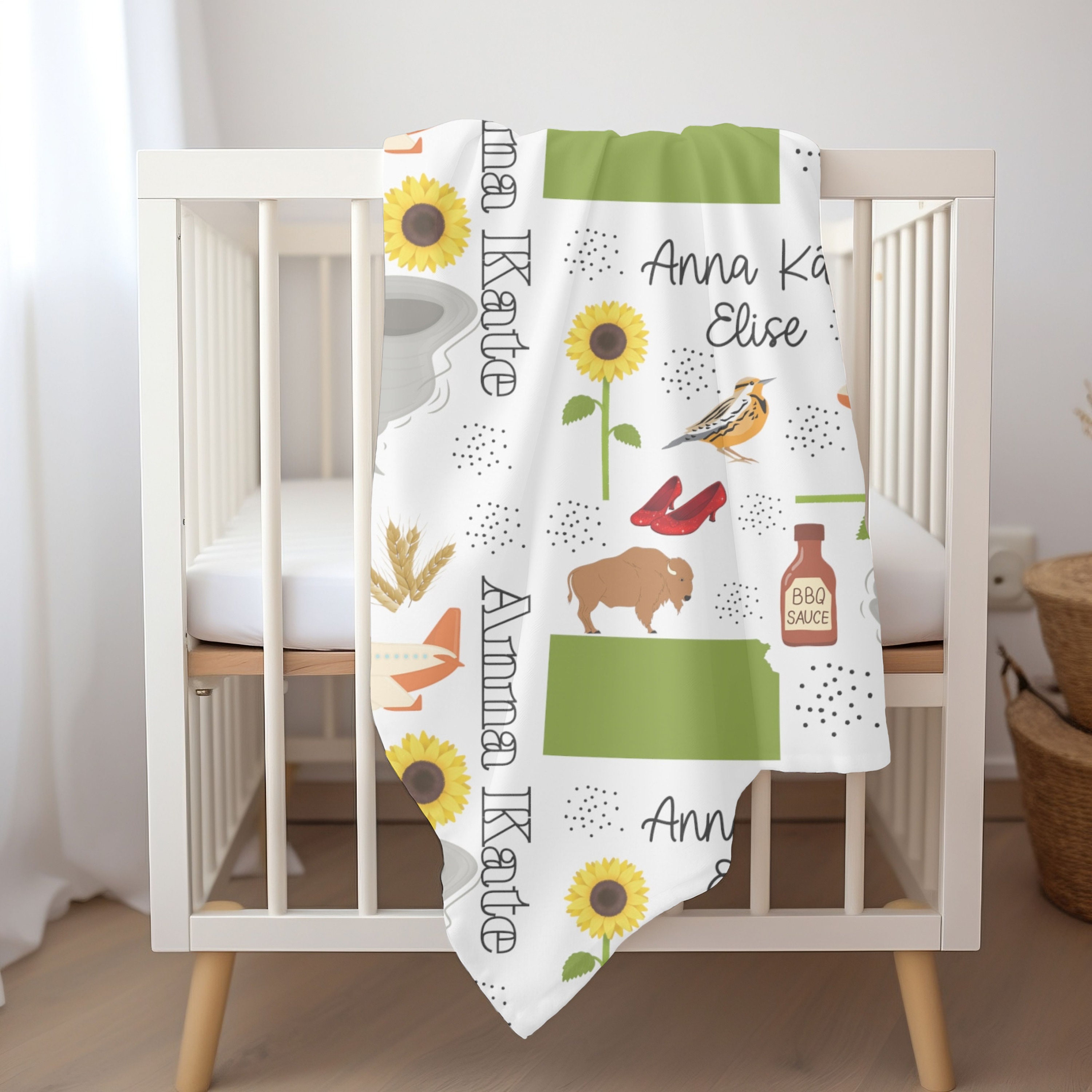Kansas Bably Blanket | Personalized Baby Shower Gift | Custom Baby ...
