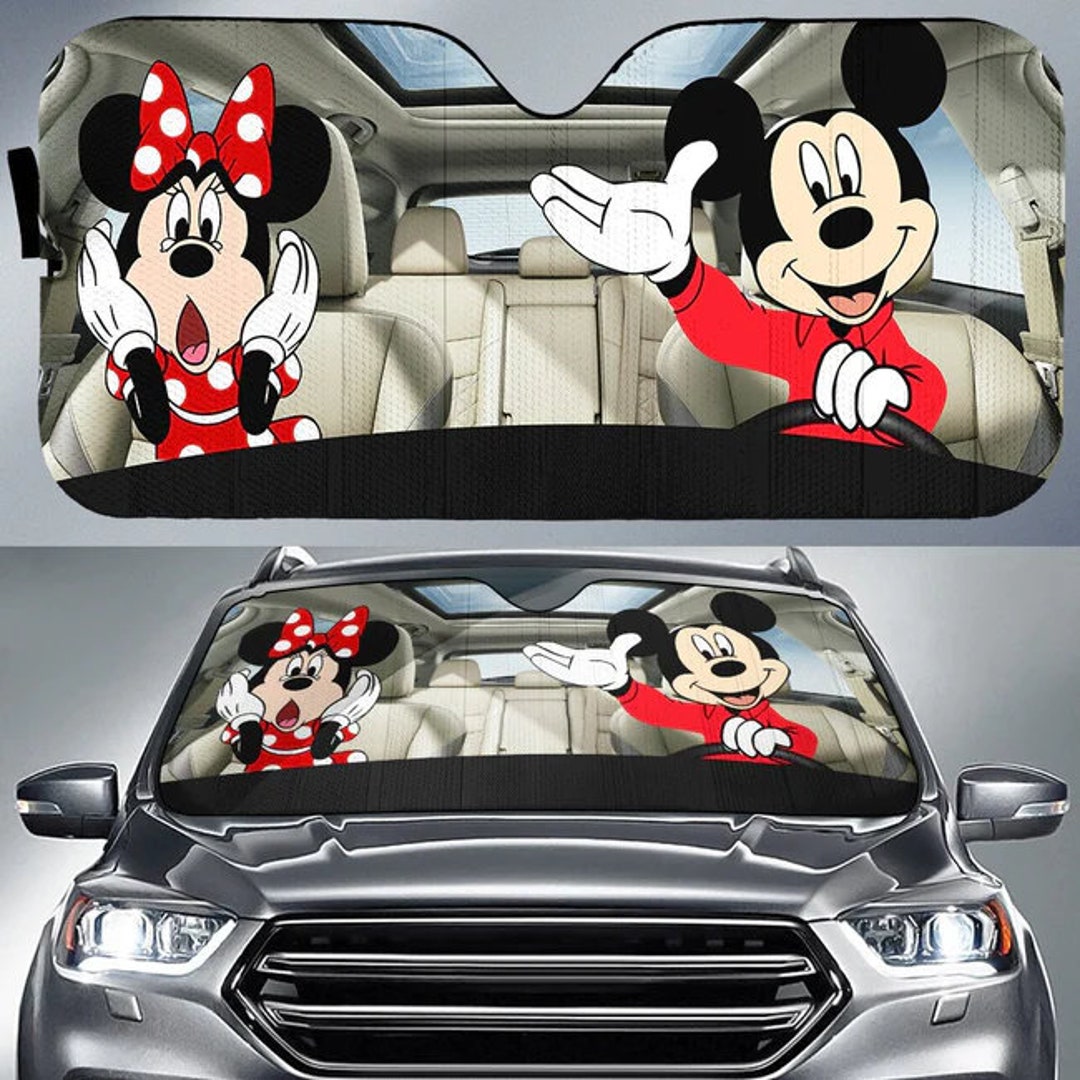 Mickey and Minnie Mouse Happy Time Together Car Windshield Sun - Etsy