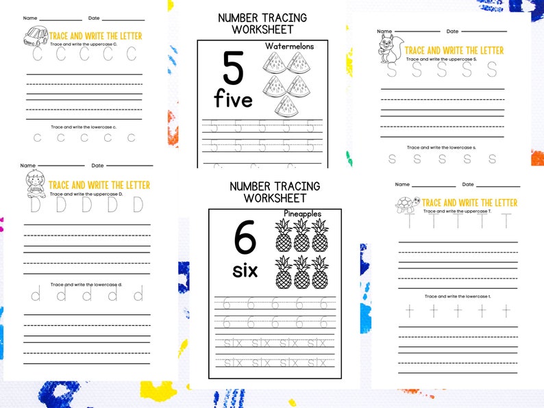 Alphabets and Numbers Tracing for Kids - Etsy
