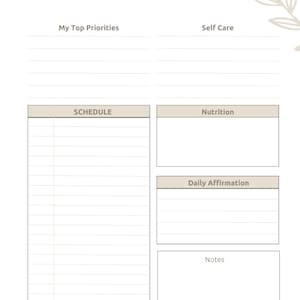 Self-care Planner - Downloadable PDF - Etsy