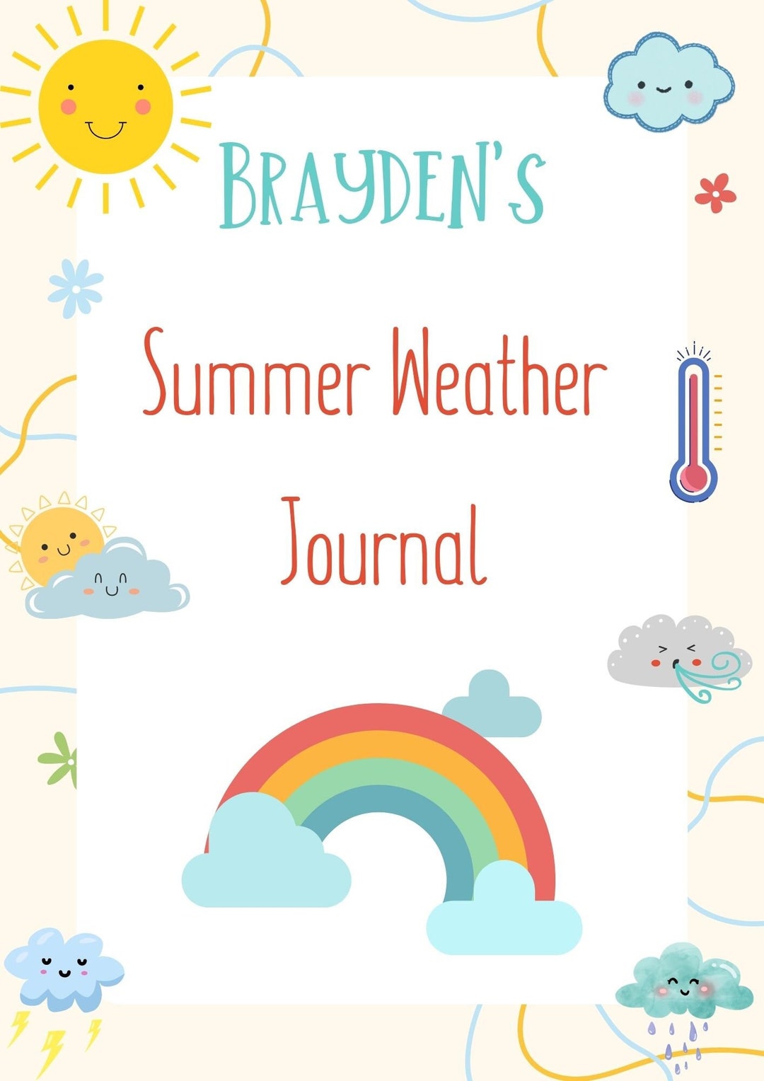 Summer Weather Journal for Kids Pre-k 5th Grade - Etsy