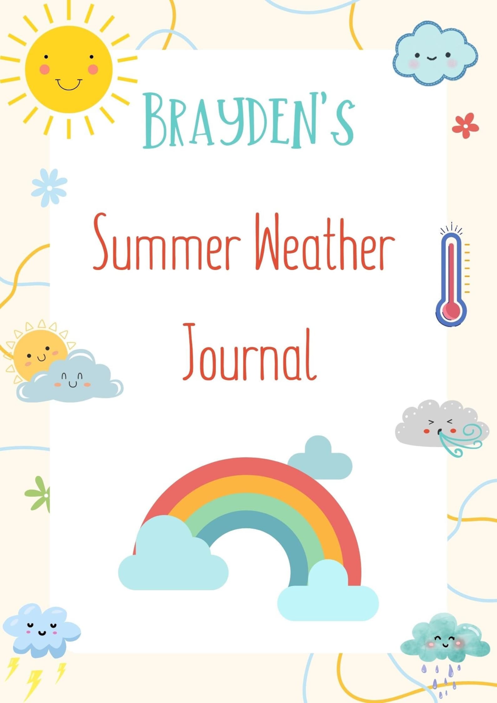 Summer Weather Journal for Kids Pre-k 5th Grade - Etsy