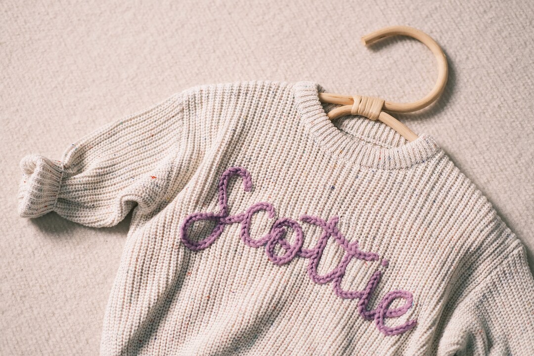 Personalized Baby Girl Sweater: Hand-embroidered Monogram & - Etsy