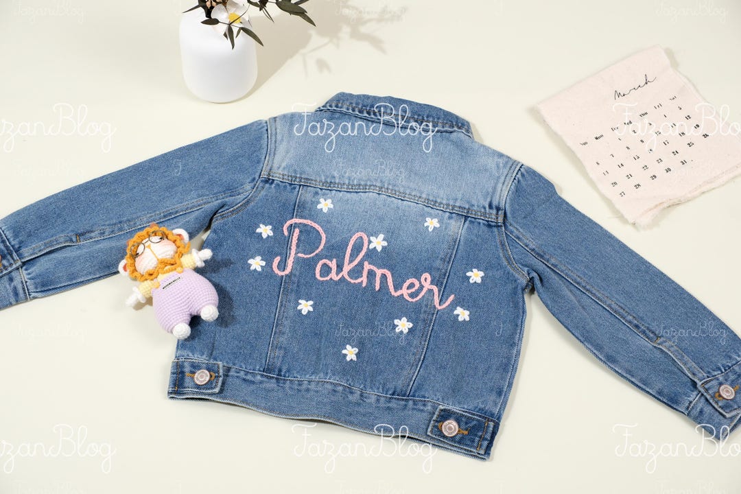 Personalized Denim Jacket for Girls Custom Name Embroidered Jean Jacket ...