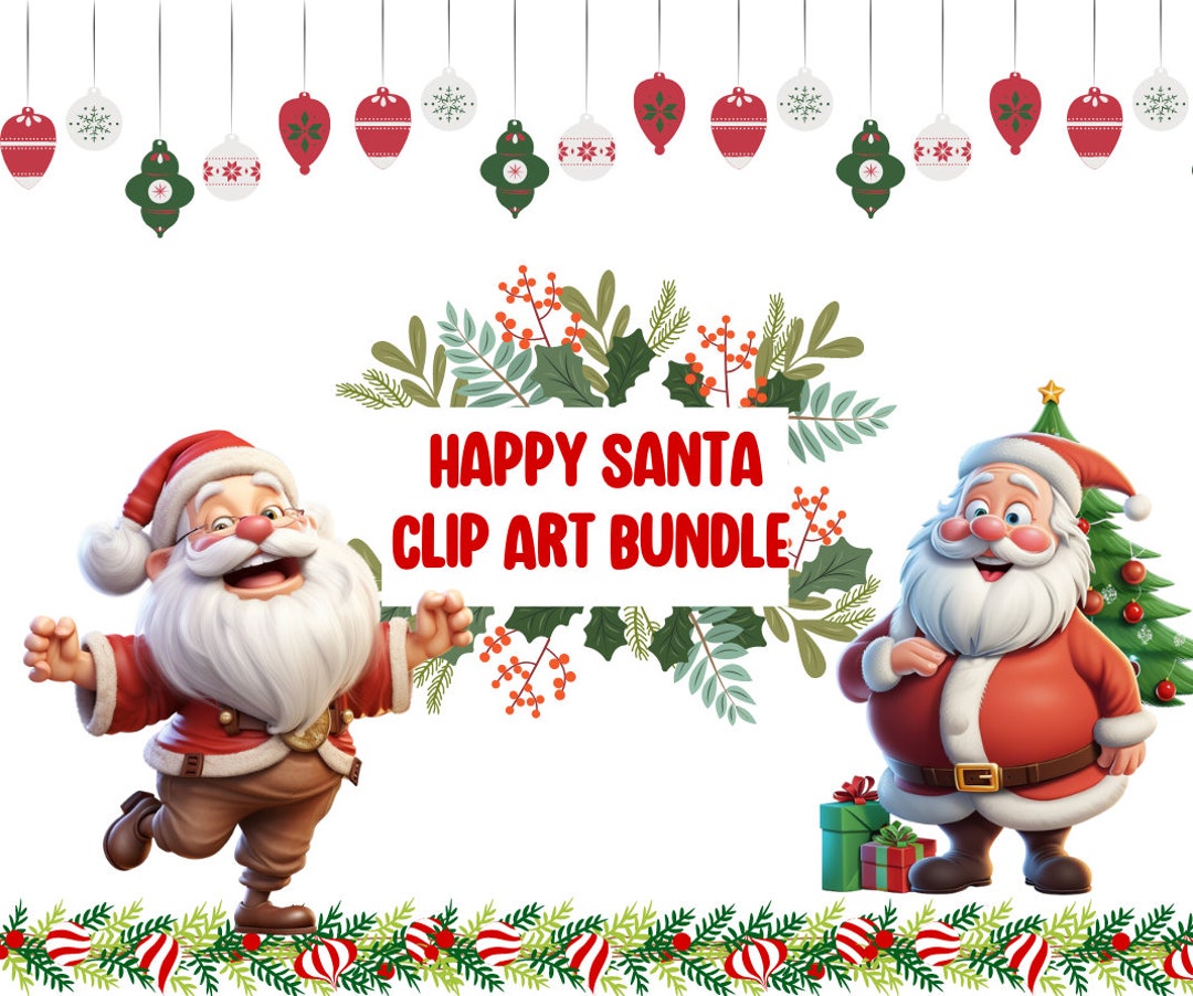 Cute Santa Clipart Santa Claus Art for Christmas Crafts and - Etsy