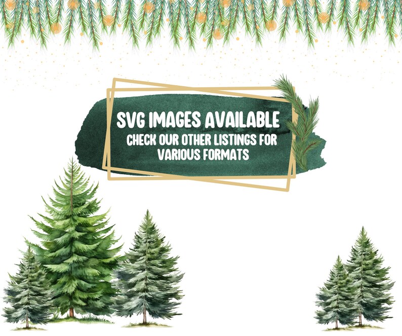 Watercolor Pine Trees Clipart Watercolor Forest Download - Etsy