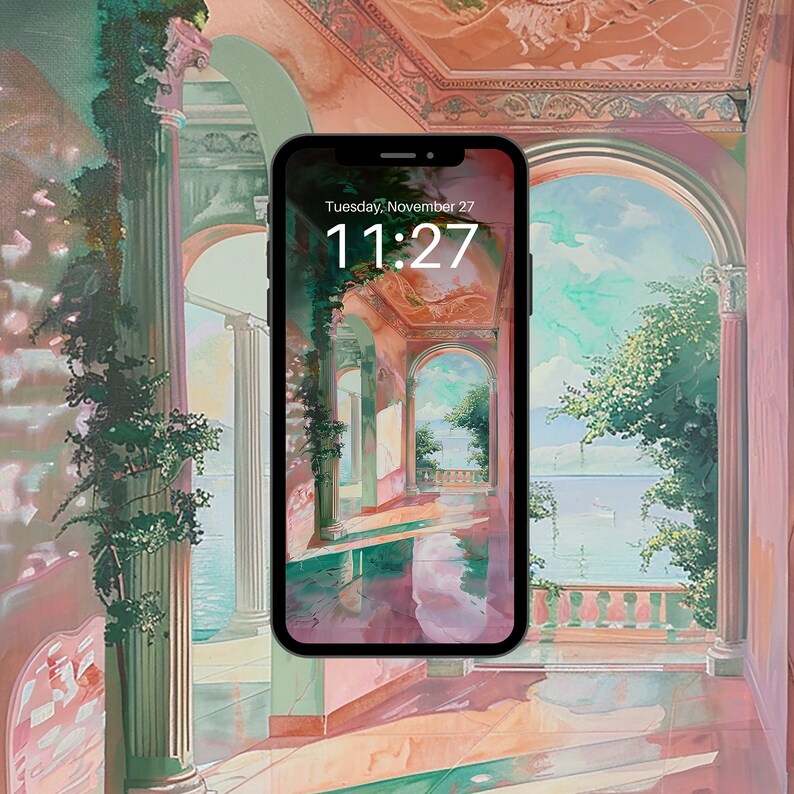 Greek Temple iPhone Wallpaper | Ethereal Lock Screen (set of 6 ...