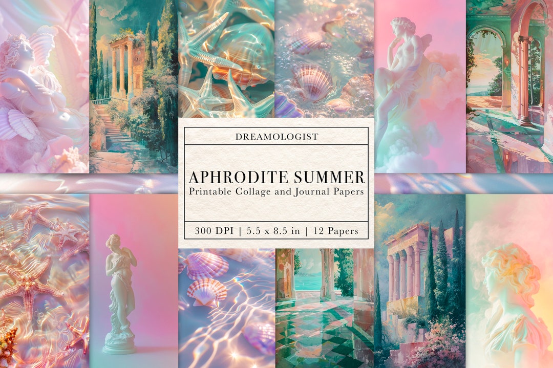Aphrodite Summer Printable Journal Papers | Collage Sheets | Greek ...