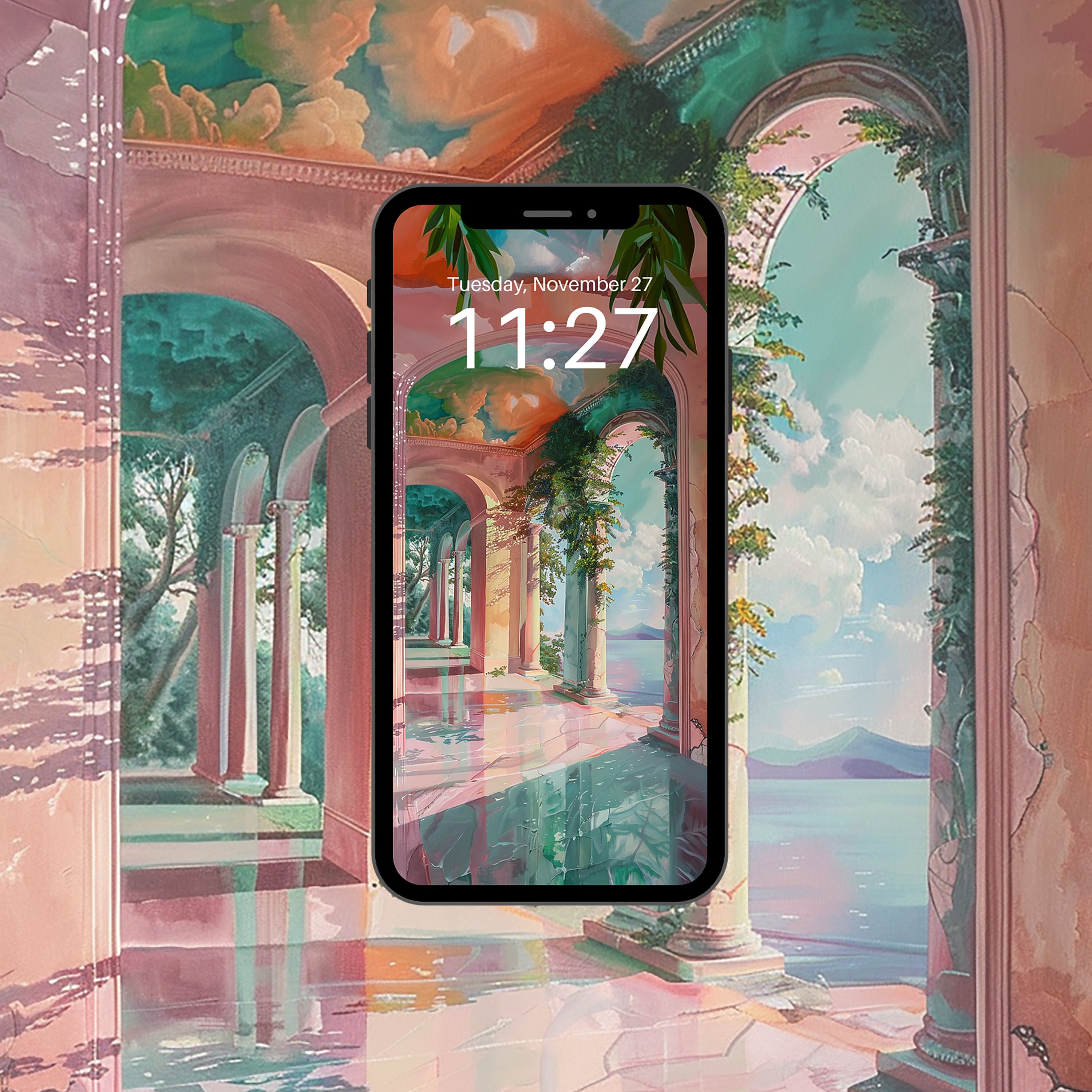 Greek Temple iPhone Wallpaper | Ethereal Lock Screen (set of 6 ...