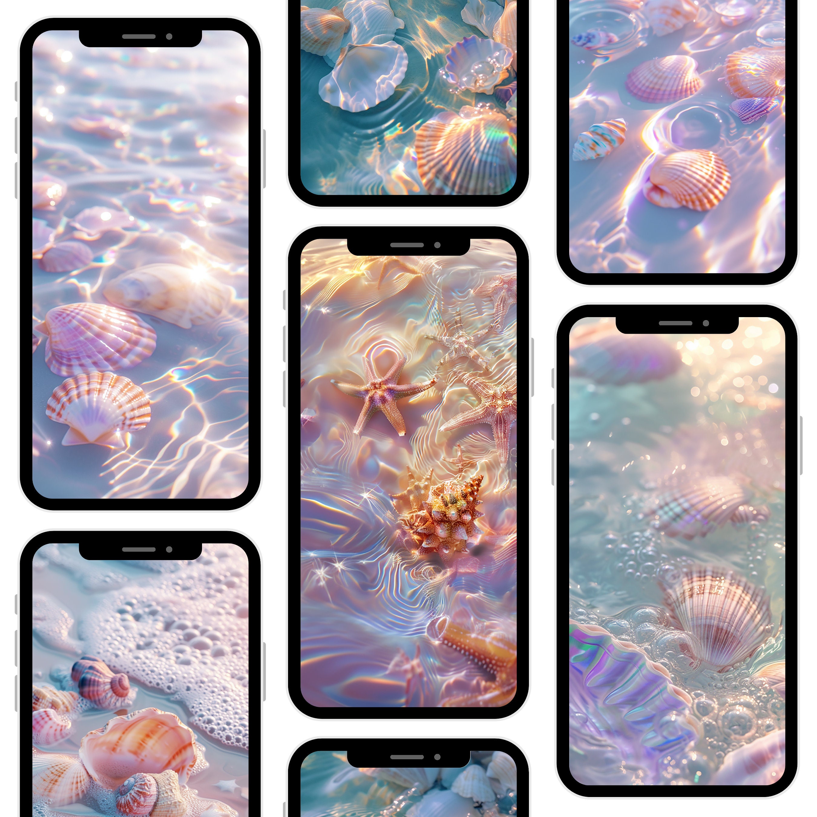 Surreal Seashells iPhone Wallpaper Bundle | Set of 6 | Instant Download ...