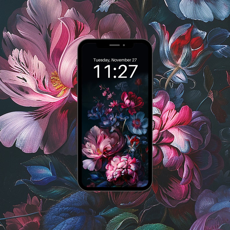 Dark Baroque Florals iPhone Wallpaper Bundle | Set of 6 | Instant ...