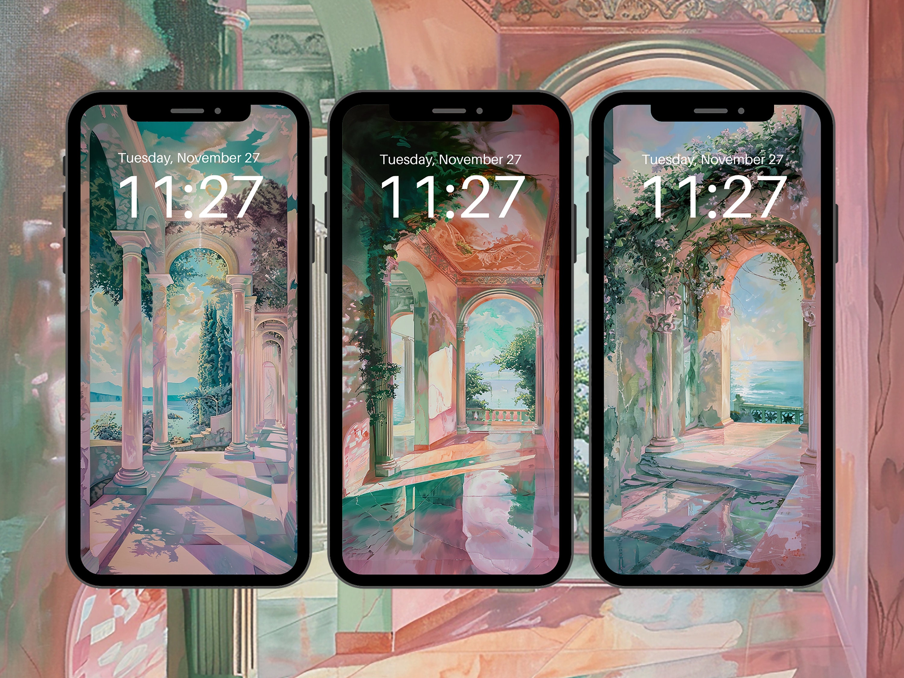 Greek Temple iPhone Wallpaper | Ethereal Lock Screen (set of 6 ...