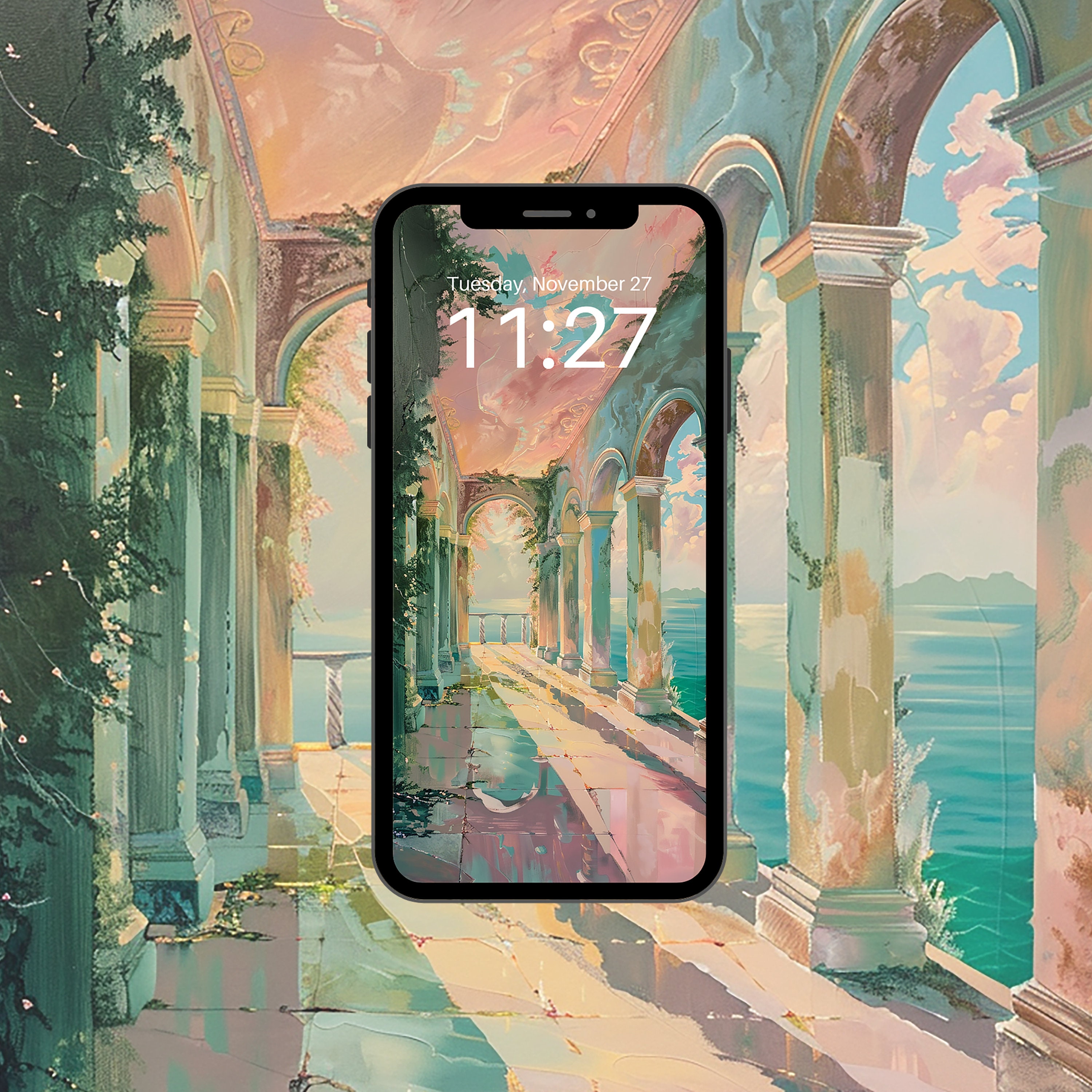 Greek Temple iPhone Wallpaper | Ethereal Lock Screen (set of 6 ...