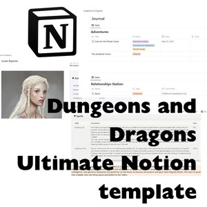 Dungeons and Dragons Ultimate Notion Template - Etsy
