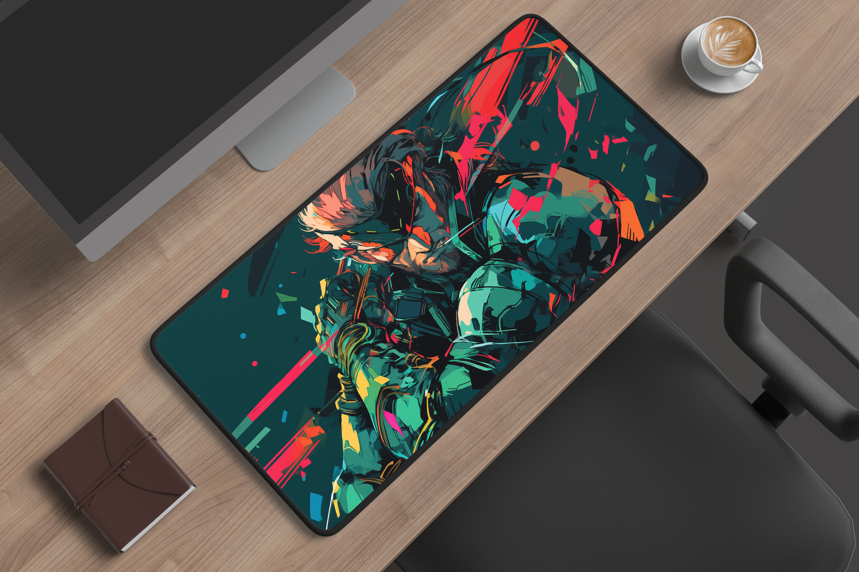 Metal Gear Solid Snake Fan Art Desk Mat, Stealthy Solid Snake Metal ...