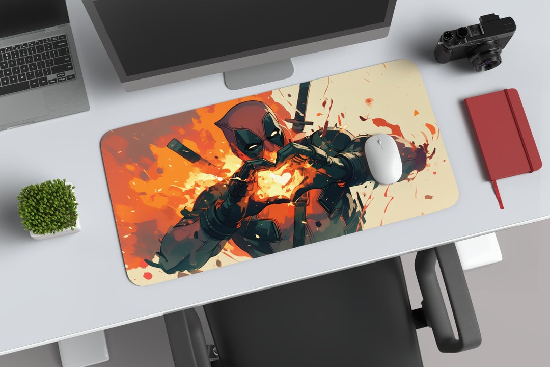 The Antihero Deadpool Desk Mat, Deadpool Heart Sign Deskmat for Gamers ...