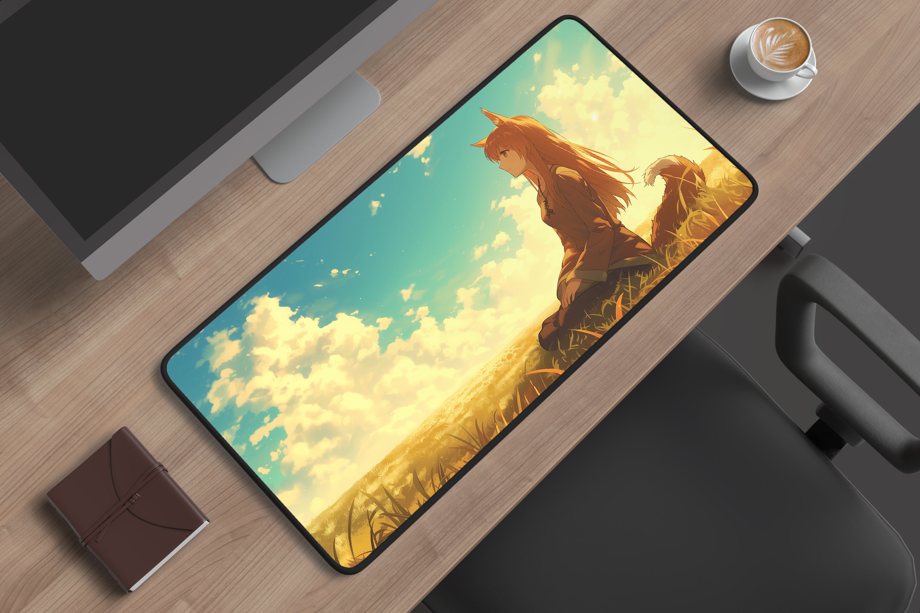 Holo's Field Spice and Wolf Fanart Desk Mat, Holo Fanart Gaming Deskmat ...