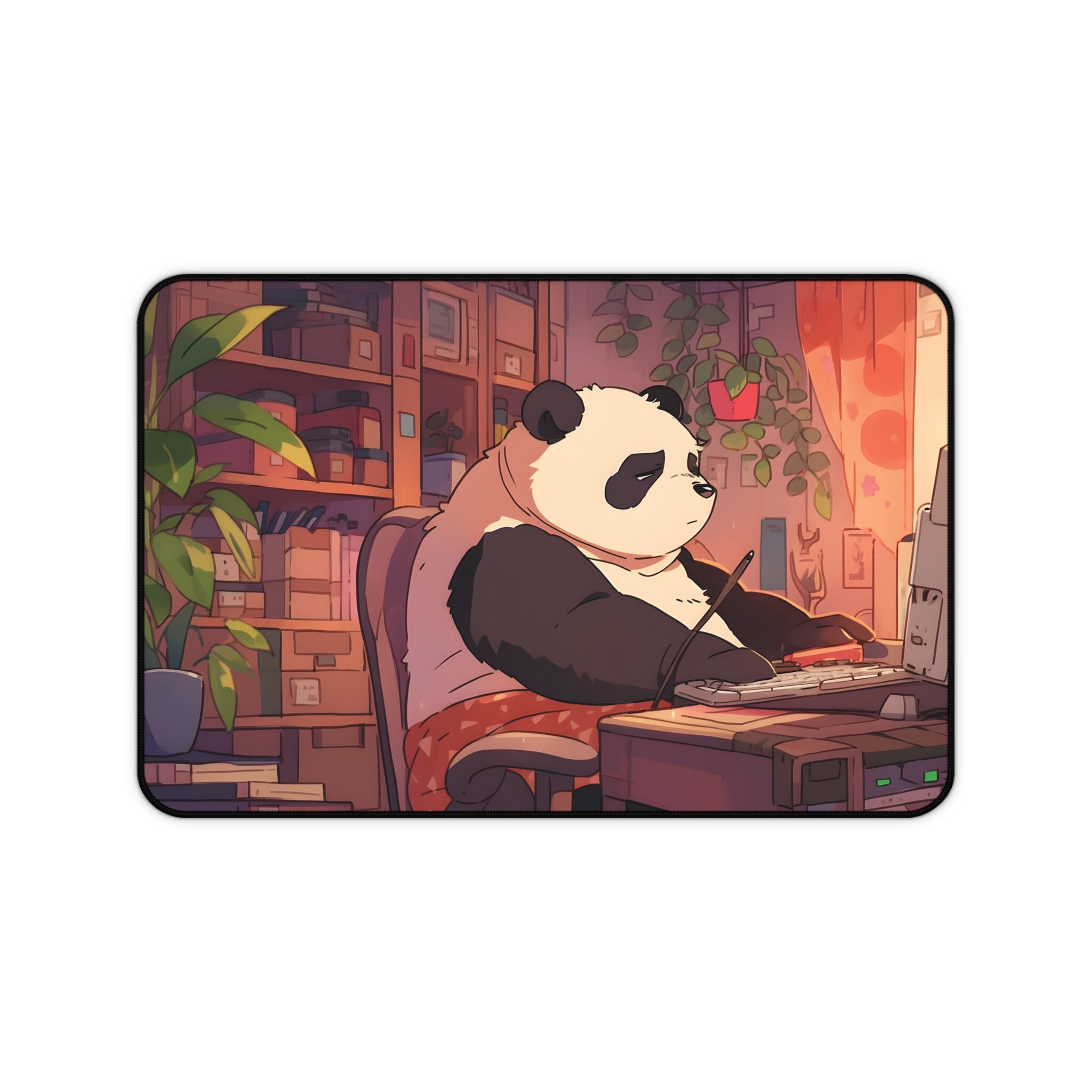 Bored Panda at Work Desk Mat Lofi Chill Panda Deskmat Cute - Etsy