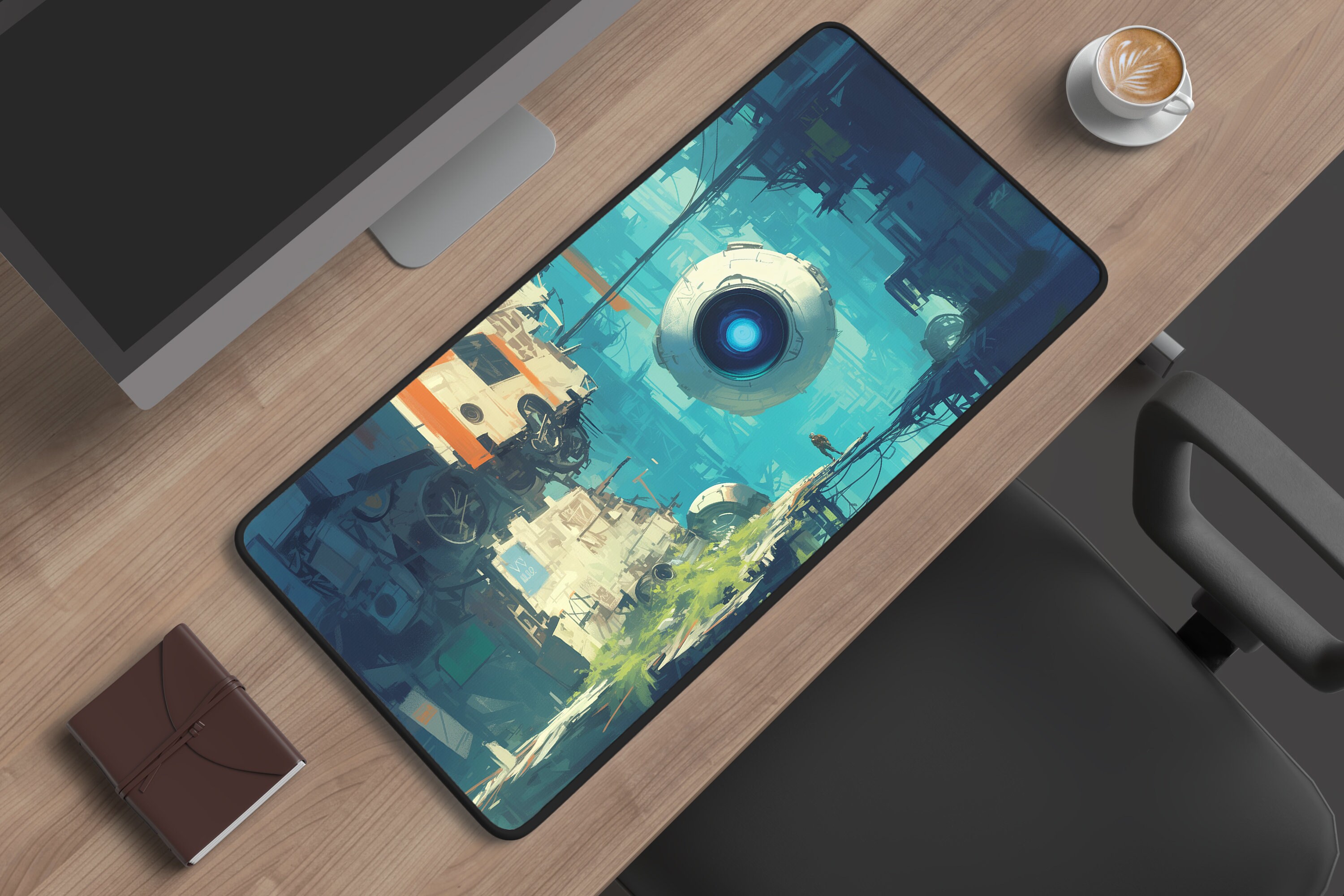 Portal Game Inspired Desk Mat, Portal 2 Fanart Desk Mat, XXL Extended ...