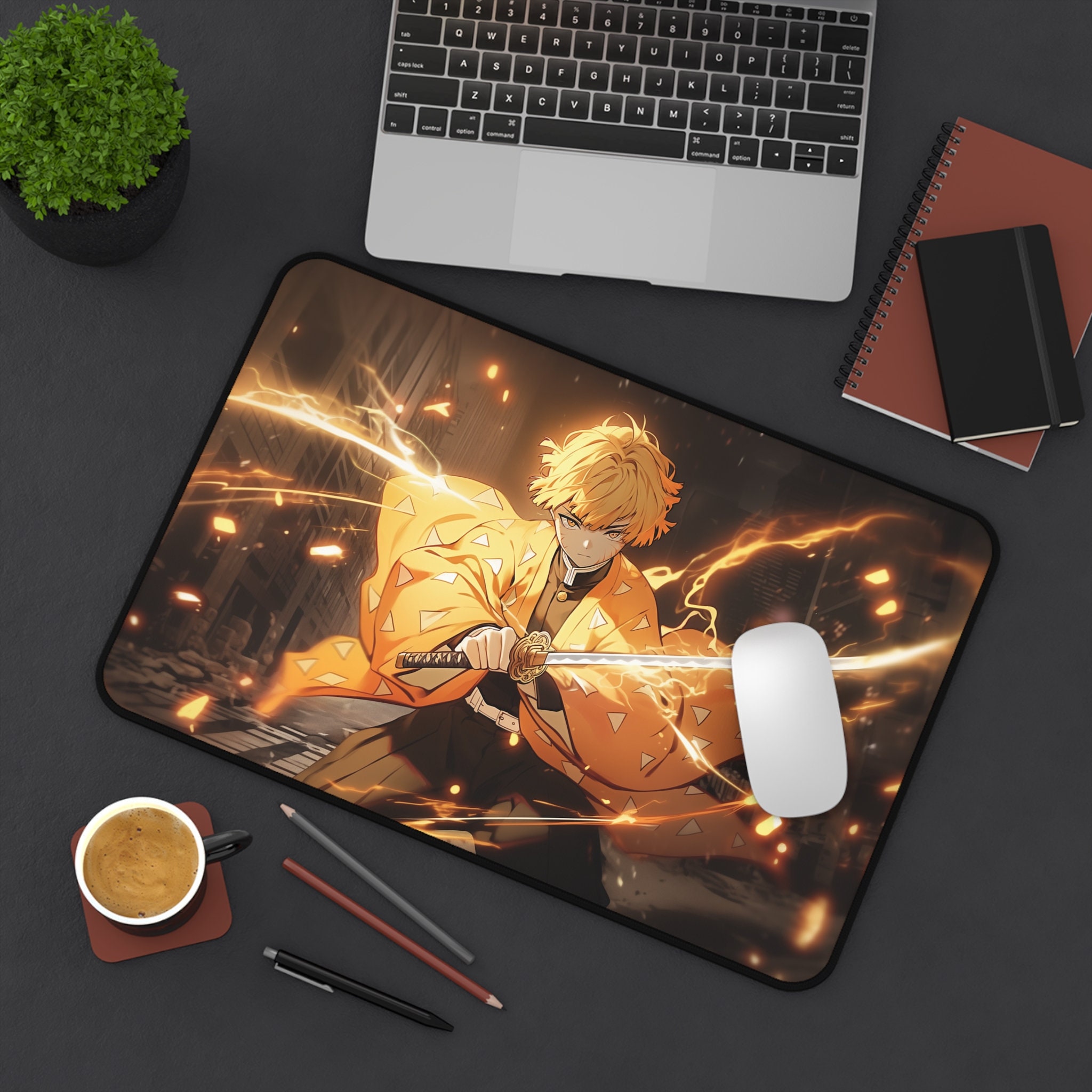 Demon Slayer Zenitsu Desk Mat Zenitsu Thunder Breath Fanart - Etsy