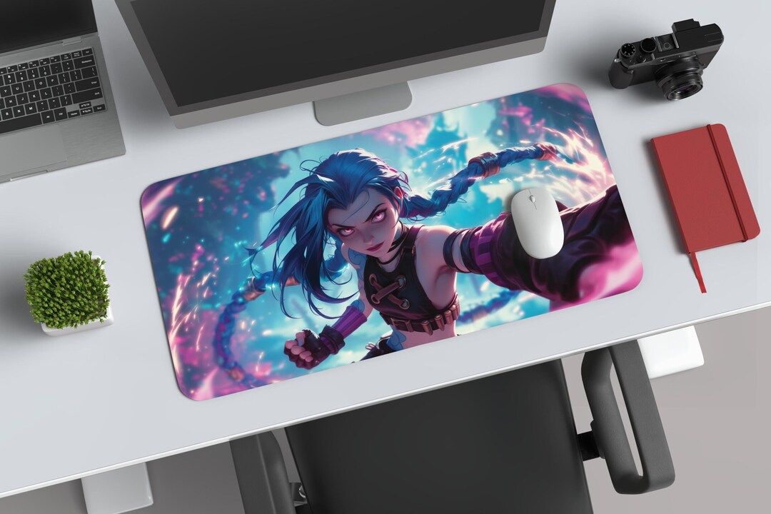 Arcane Jinx League of Legends Fan Art Desk Mat, League of Legends Jinx ...