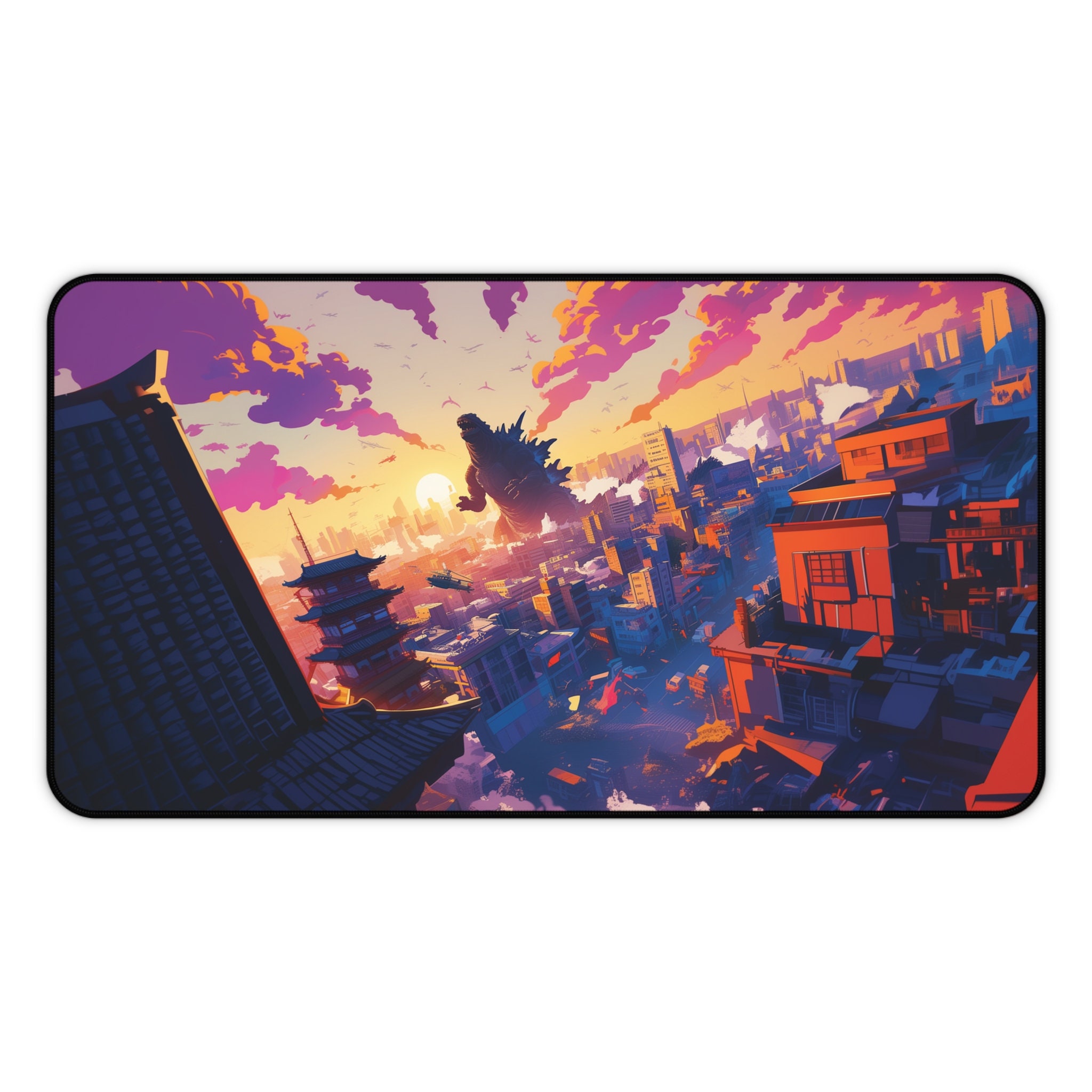 Kaiju Godzilla Fan Art Desk Mat, Godzilla Inspired Desk Mat for Gamers ...