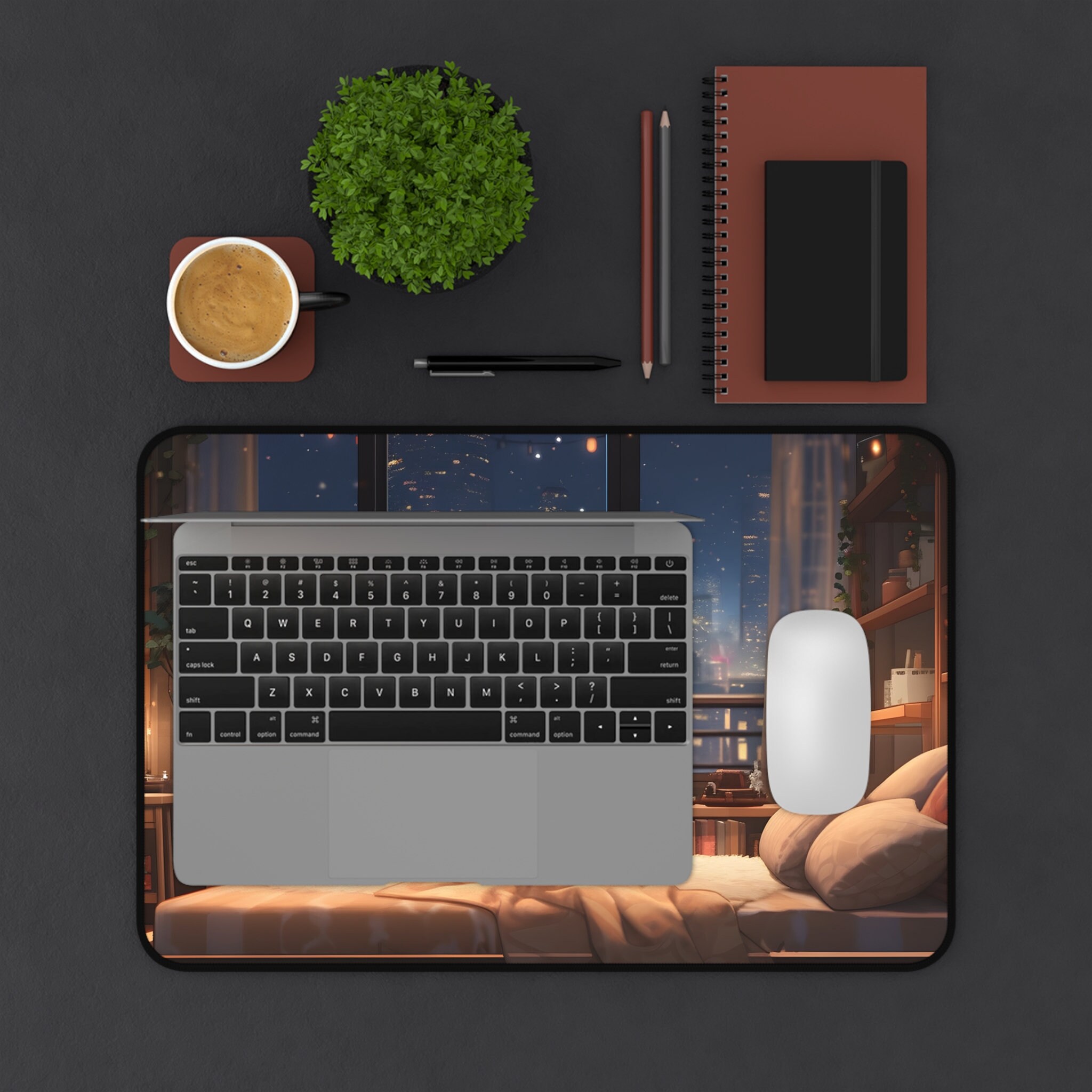 Cozy Lofi Bedroom Desk Mat, Lofi Chill Vibes Deskmat for Office, XXL ...