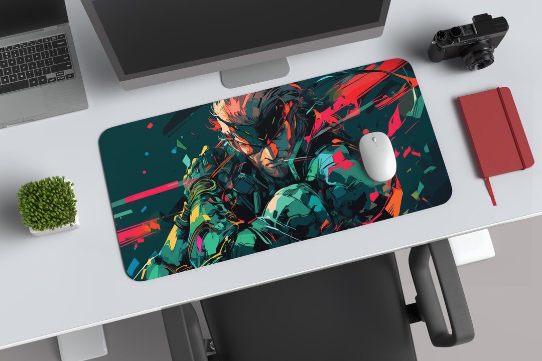 Metal Gear Solid Snake Fan Art Desk Mat, Stealthy Solid Snake Metal ...