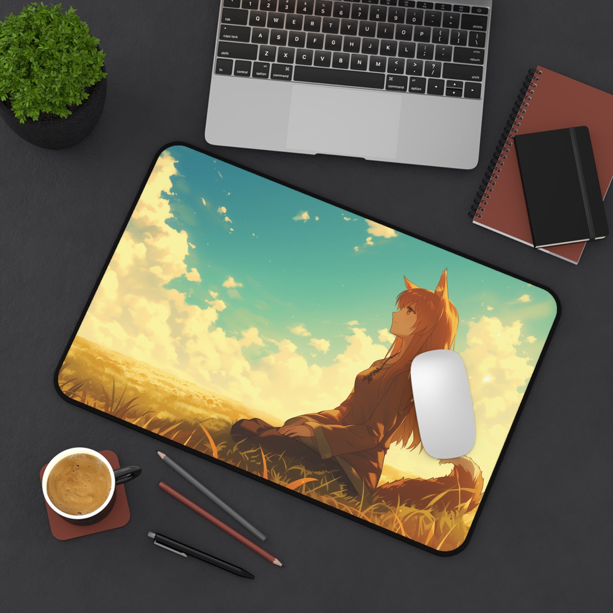 Holo's Field Spice and Wolf Fanart Desk Mat, Holo Fanart Gaming Deskmat ...