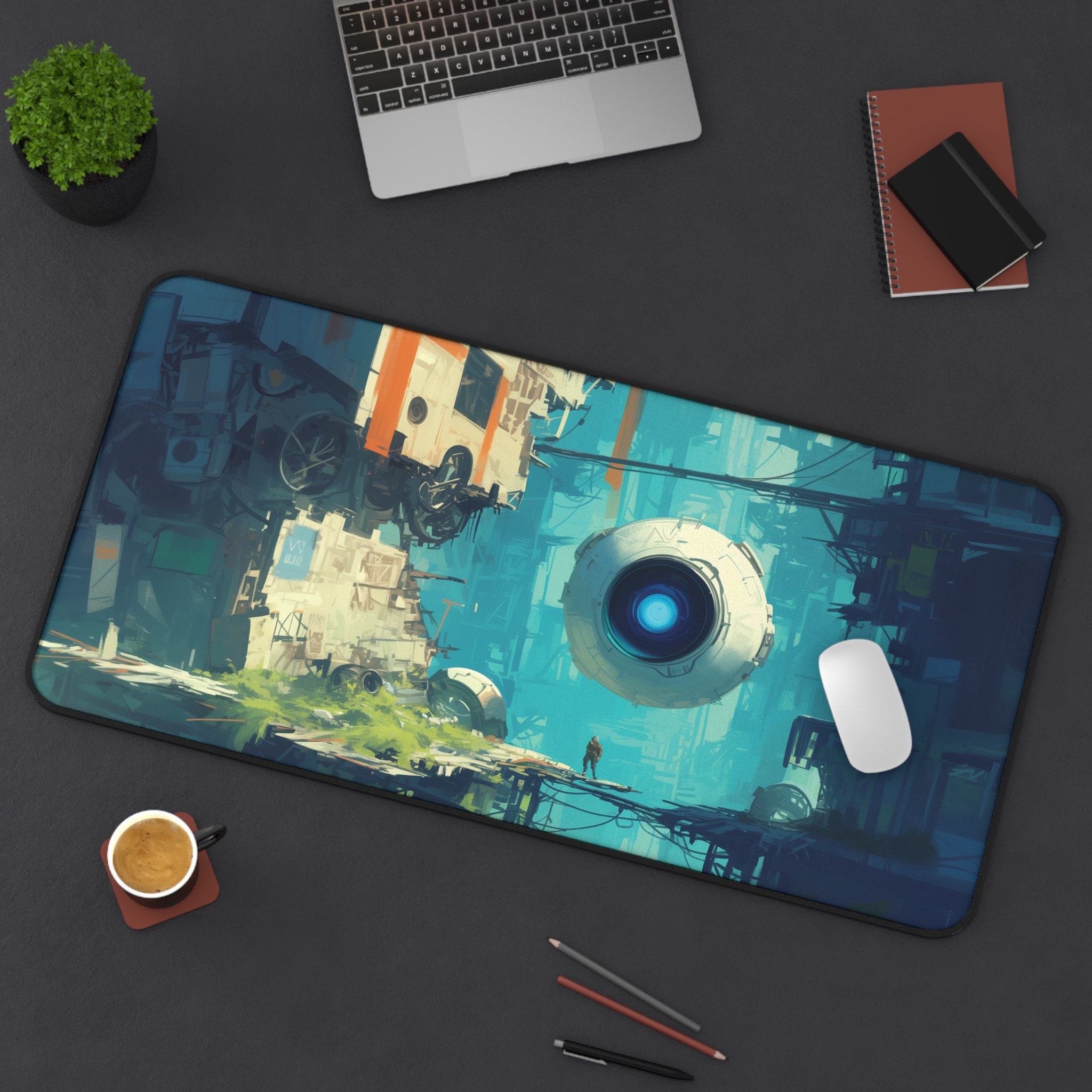 Portal Game Inspired Desk Mat, Portal 2 Fanart Desk Mat, XXL Extended ...