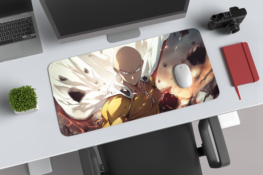 Serious Punch Saitama Fighting Scene Fanart Desk Mat One - Etsy