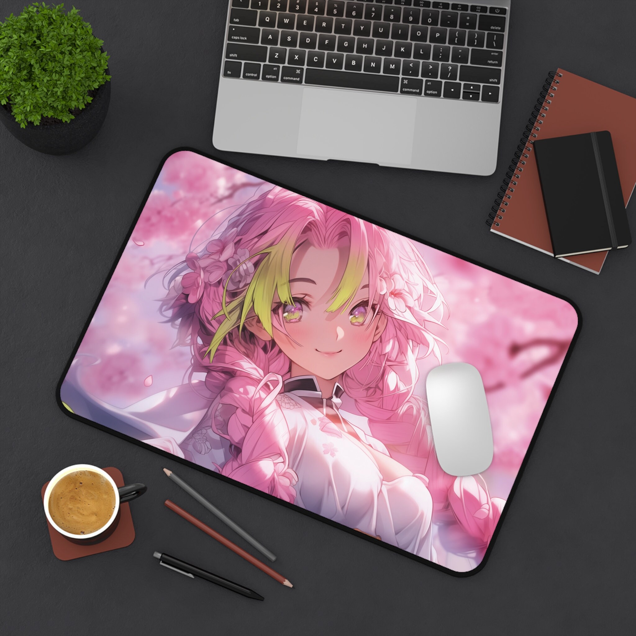 Mitsuri Kanroji Sakura Blossoms Desk Mat, Mitsuri Kanroji Demon Slayer ...