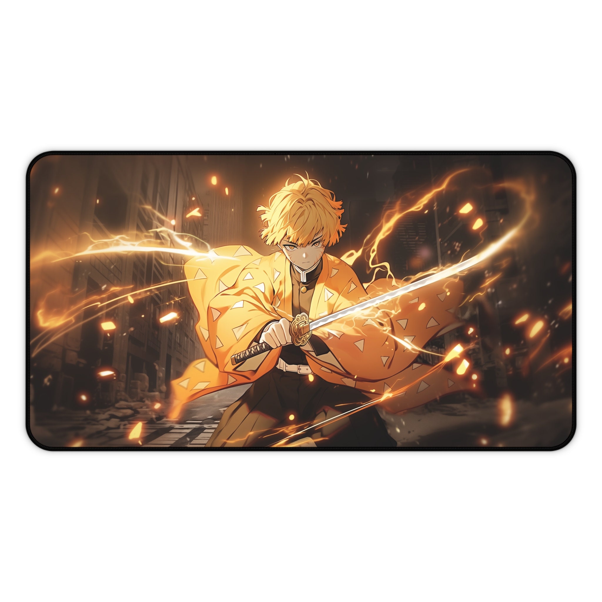 Demon Slayer Zenitsu Desk Mat Zenitsu Thunder Breath Fanart - Etsy