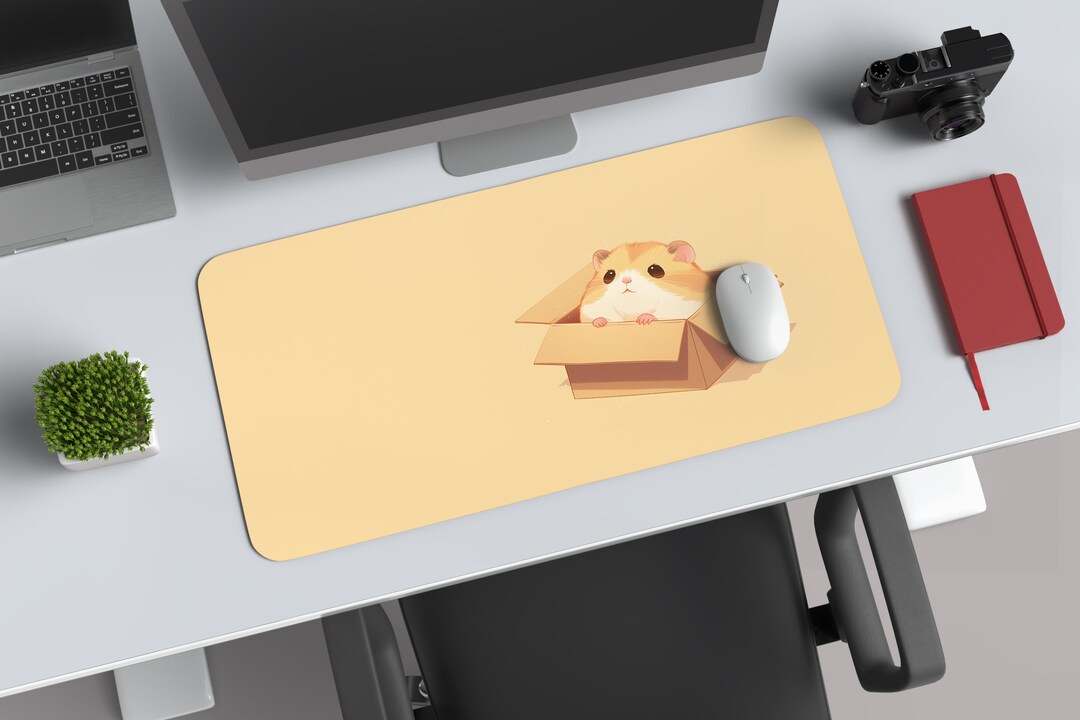 Cute Hamster in a Box Desk Mat, Kawaii Hamster in a Box Desk Mat for ...