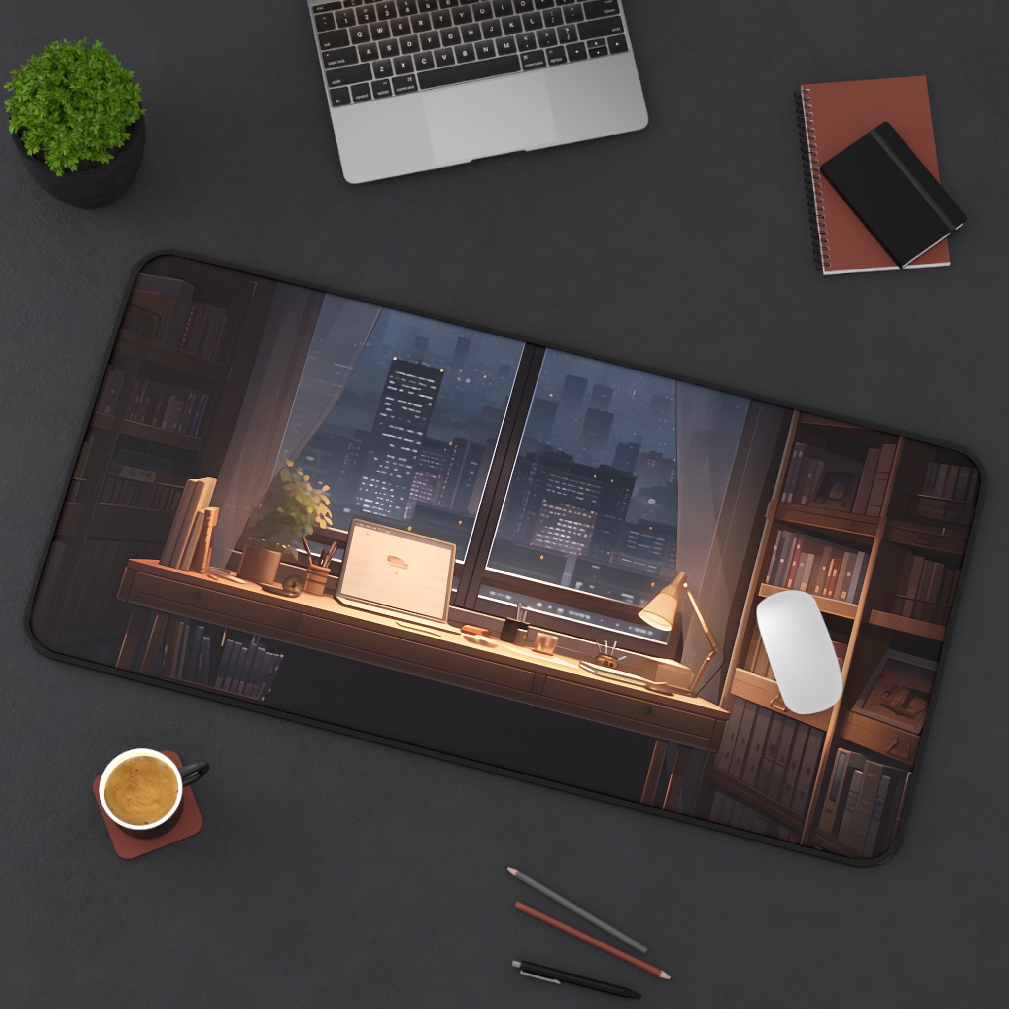 Lofi Study Room Desk Mat, Lofi Chill Vibes Deskmat for Office, XXL ...