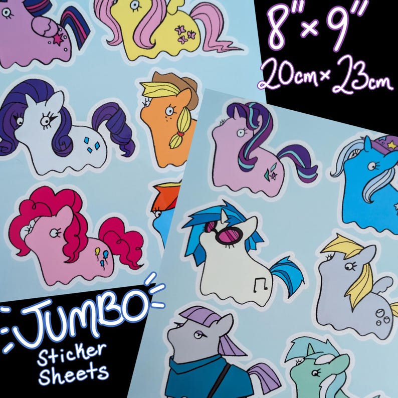 Derpy Pony Vinyl Sticker Sheet – Mane Six or Background Ponies (8x9) - Etsy