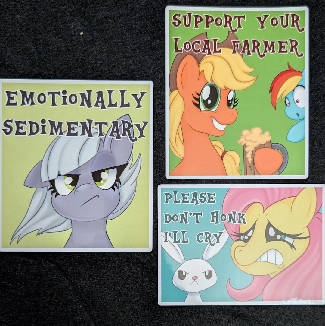 Funny Pony Bumper Style Stickers – MLP 4'' Vinyl Sticker - Etsy