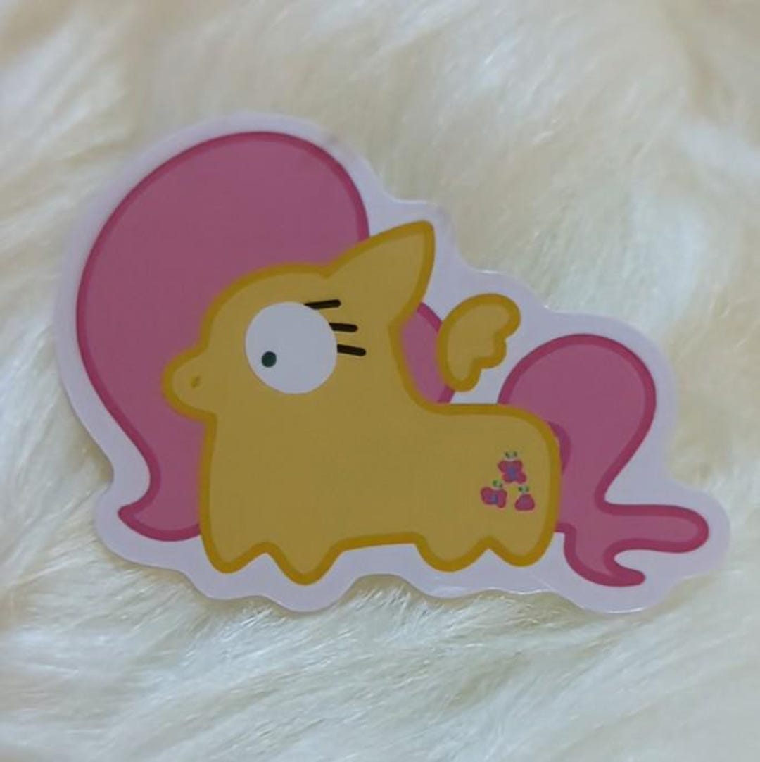 Derpy Fluttershy Doodle – Silly Little Pony Sticker | G4 Vinyl Decal - Etsy