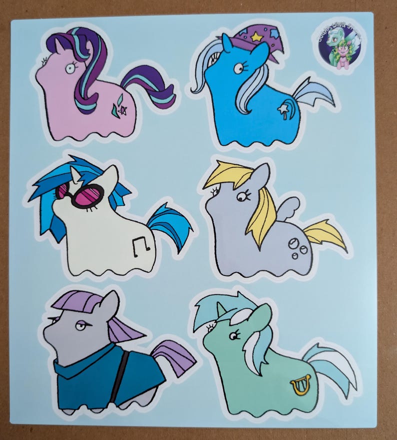 Derpy Pony Vinyl Sticker Sheet – Mane Six or Background Ponies (8x9) - Etsy