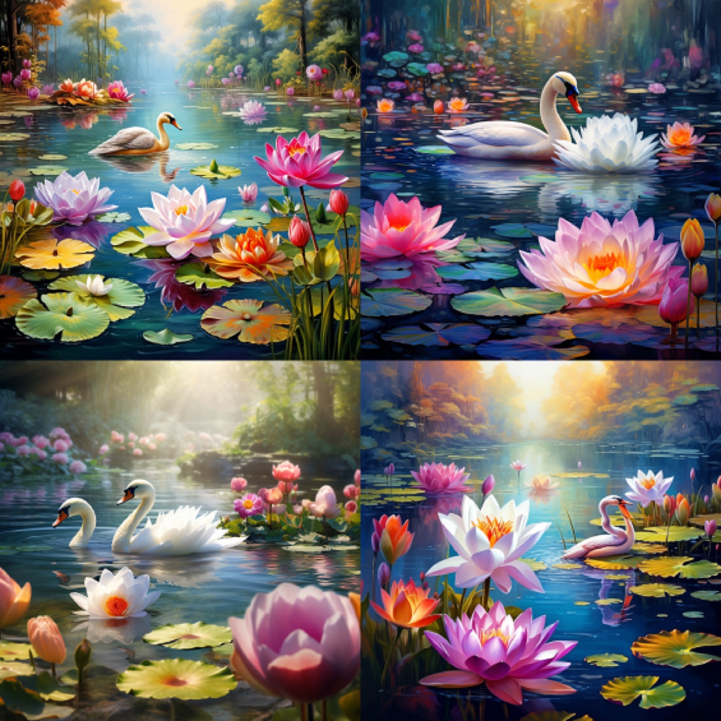 Beautiful Lotus Flower Repeating Pattern Digital Art - Etsy