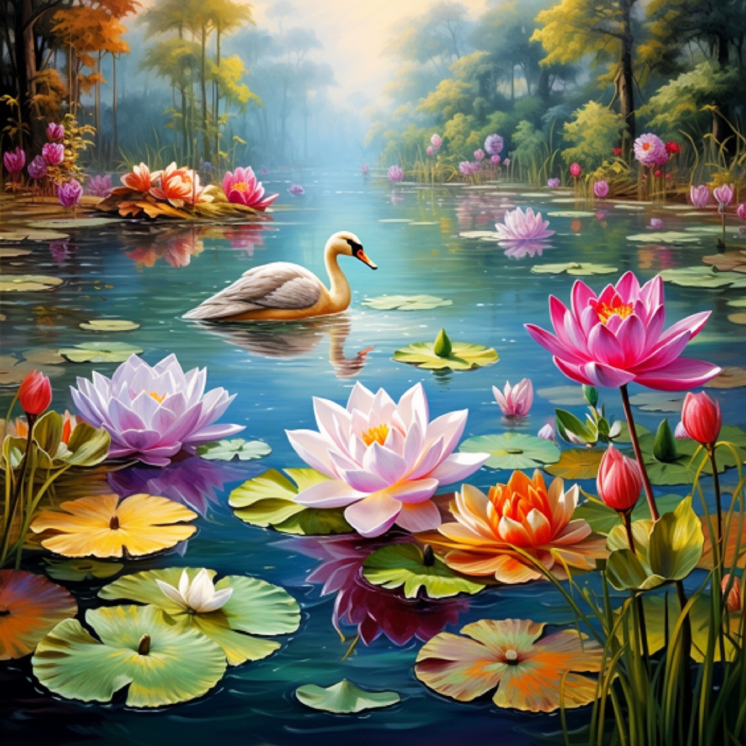 Beautiful Lotus Flower Repeating Pattern Digital Art - Etsy