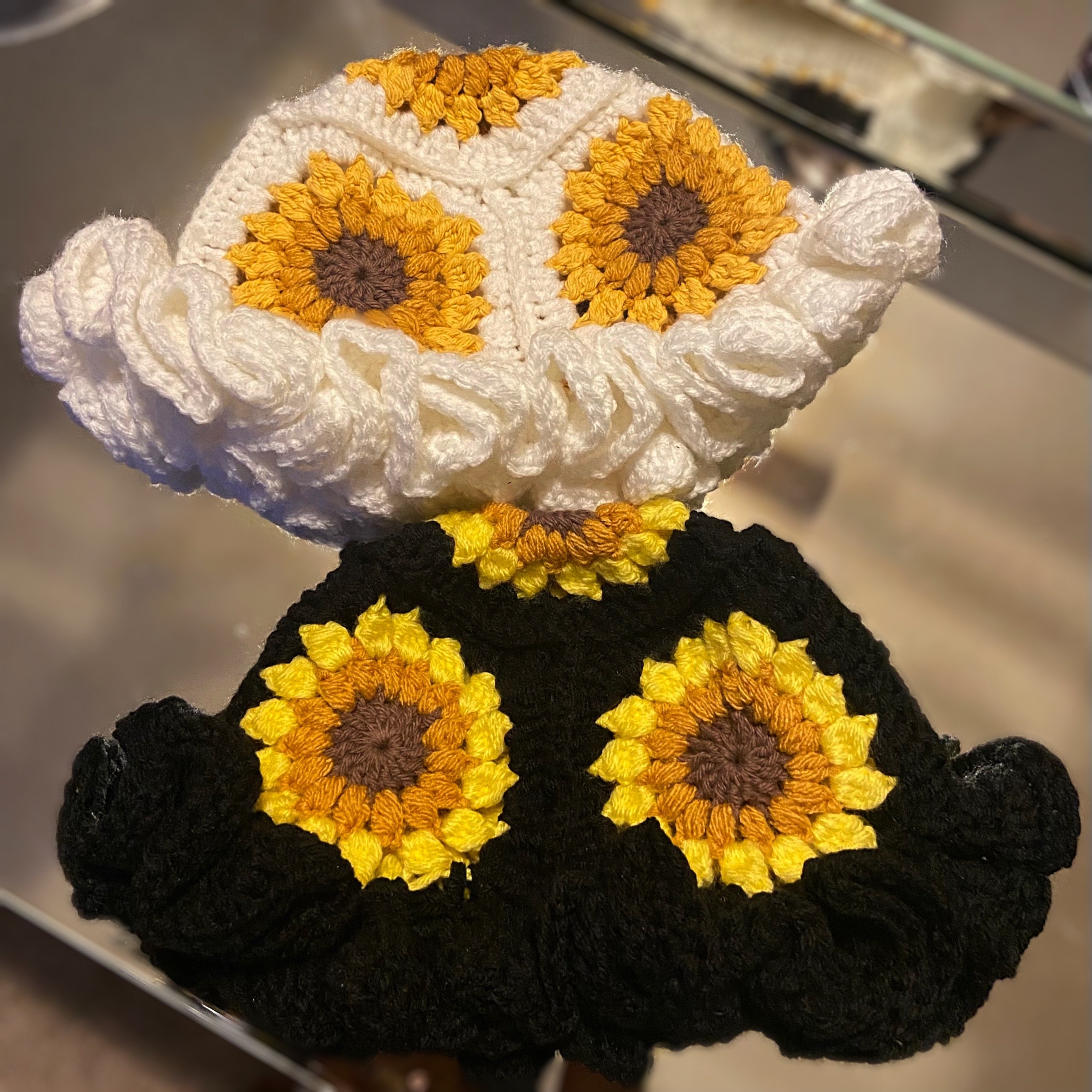 Crochet Sun Flower Granny Square Flower Brim Hat - Etsy
