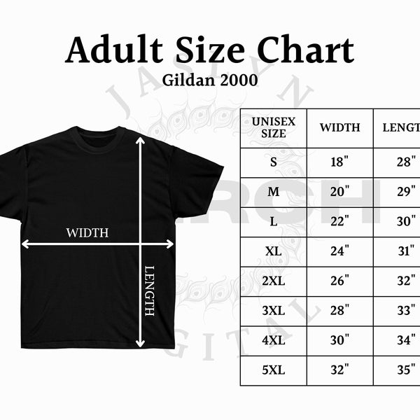 Dtf Size Chart - Etsy