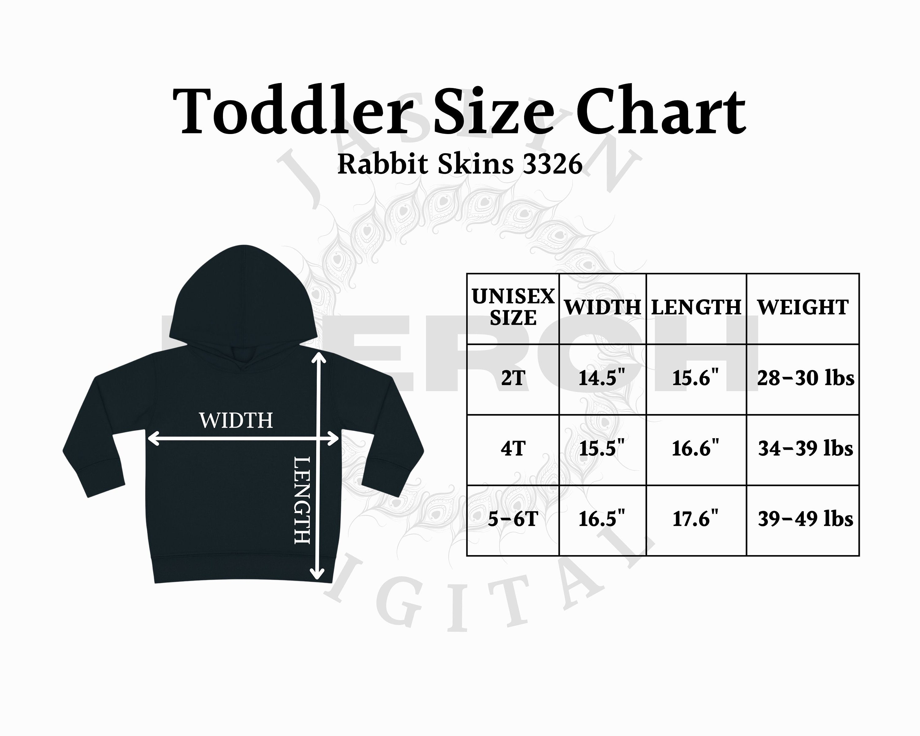 Instant Download 3326 Rabbit Skins Size Chart, Toddler Pullover Fleece ...