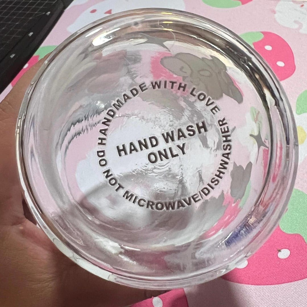 Cup Care Instructions Uv DTF Stickers Hand Wash Only UV Stickers bottom ...