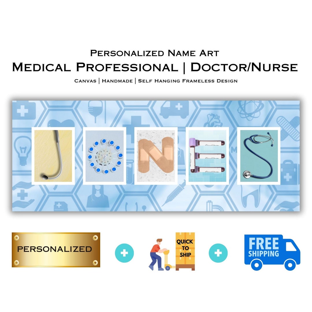 Medical Name Art, Personalized Gift for Doctors Nurses Medical ...